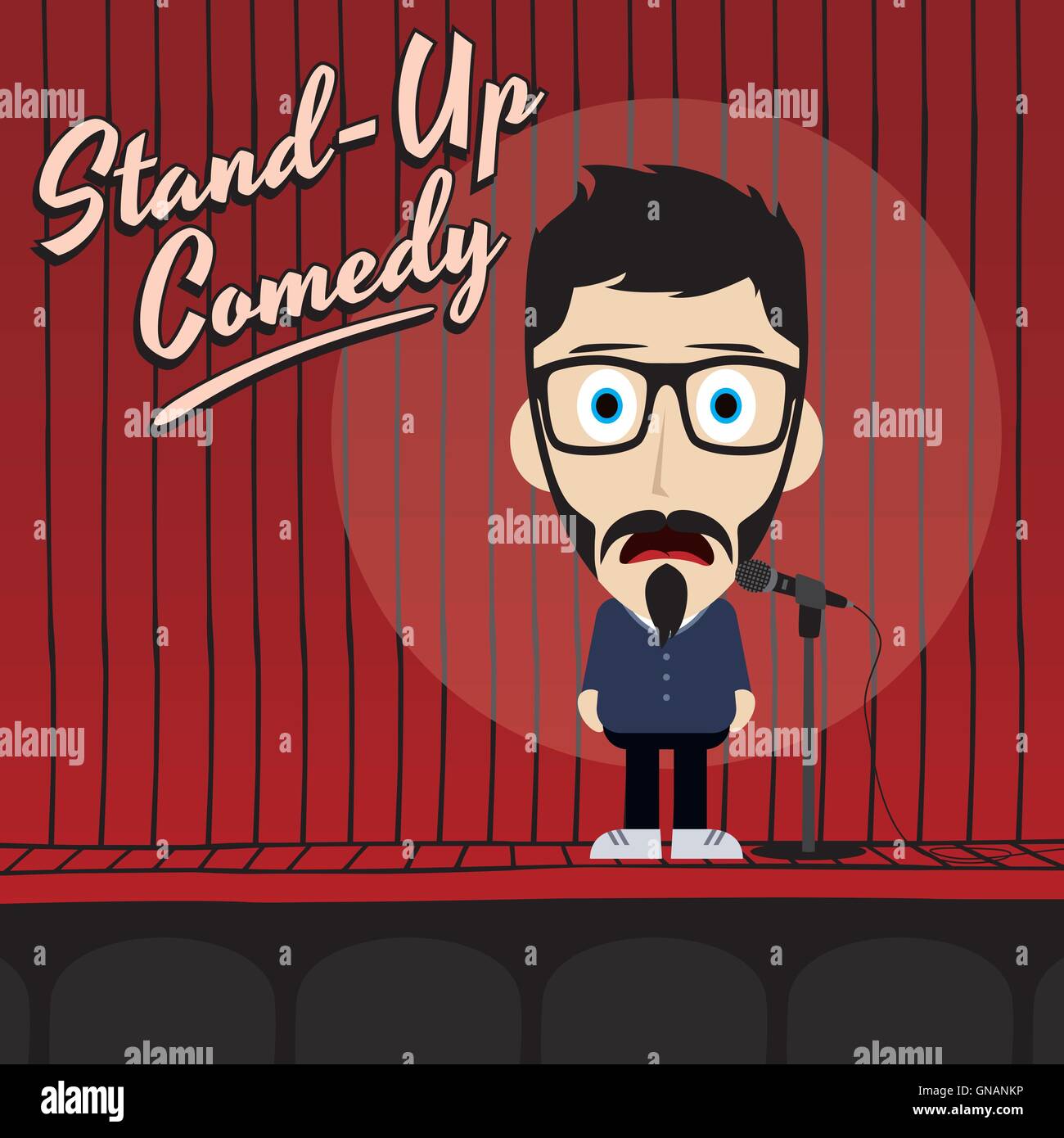 hilarious guy stand up comedian cartoon Stock Vector Image & Art - Alamy