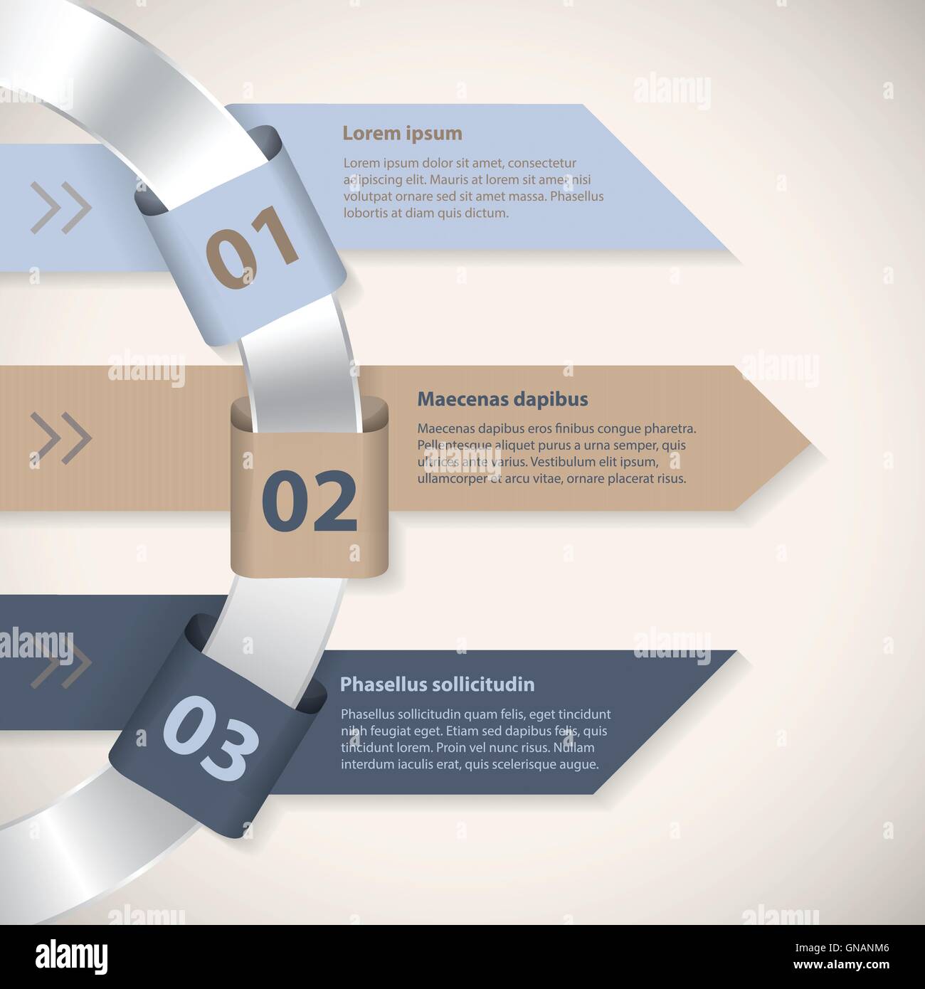 Arrow ribbons around metallic ring infographic template Stock Vector ...