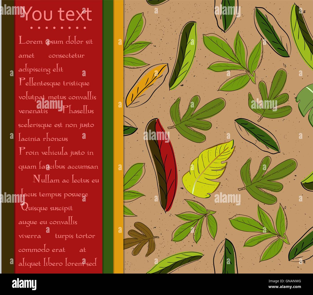 Card with leaves Stock Vector Image & Art - Alamy