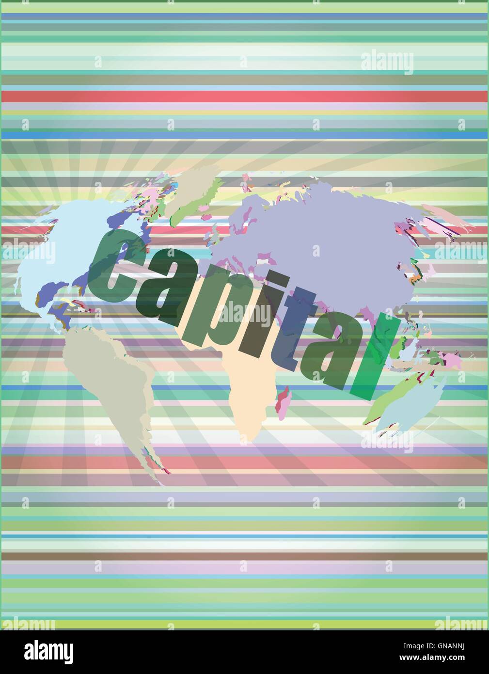 touch screen interface with capital word vector illustration Stock ...