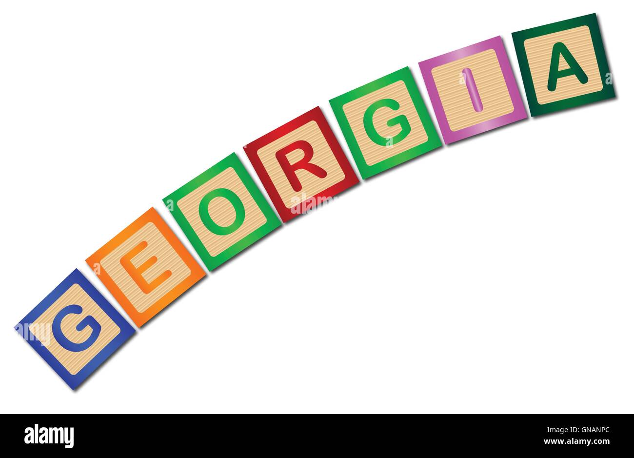 Georgia Wooden Block Letters Stock Vector Image & Art - Alamy