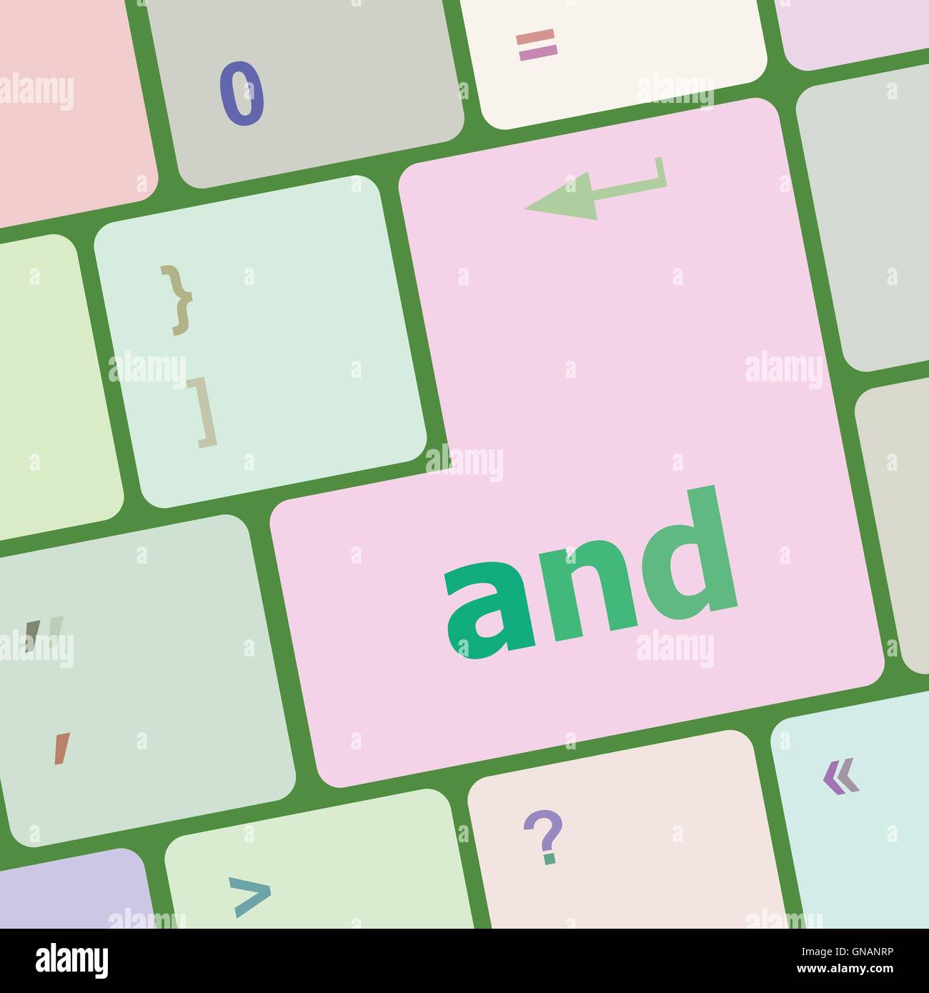 Keyboard with white Enter button, and word on it vector illustration ...