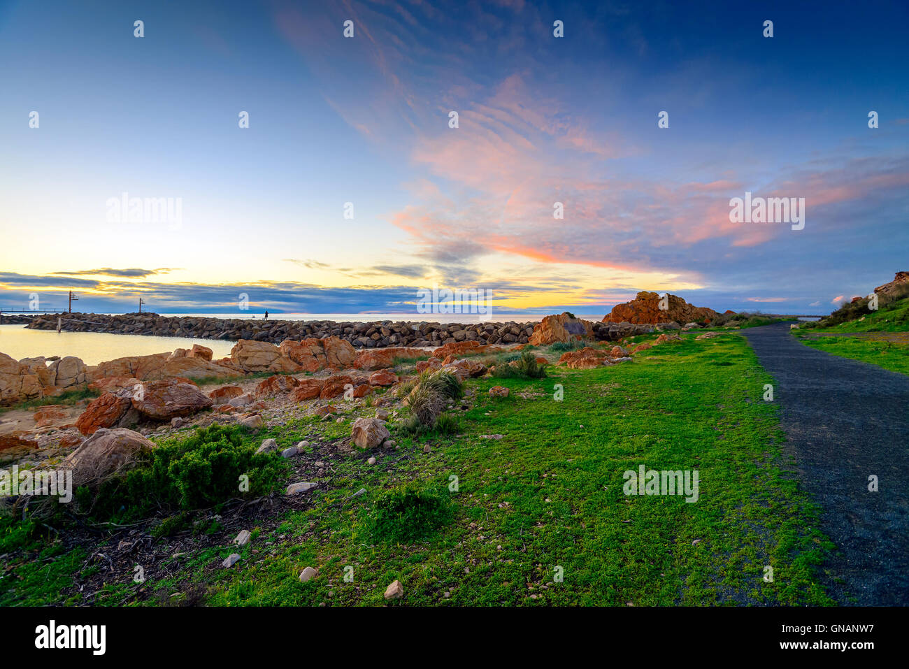 Dramatic sunset with clouds above the sea, South Australian shore Stock ...