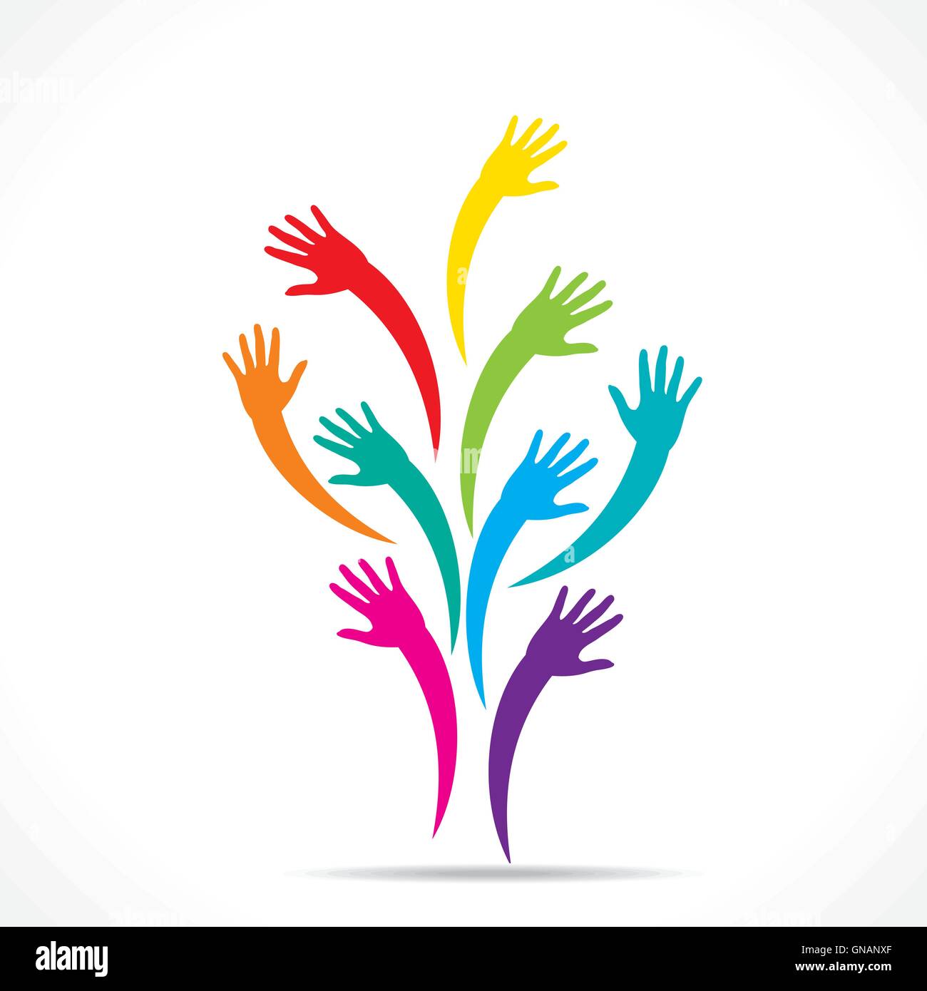 colorful up hand design concept vector Stock Vector Image & Art - Alamy