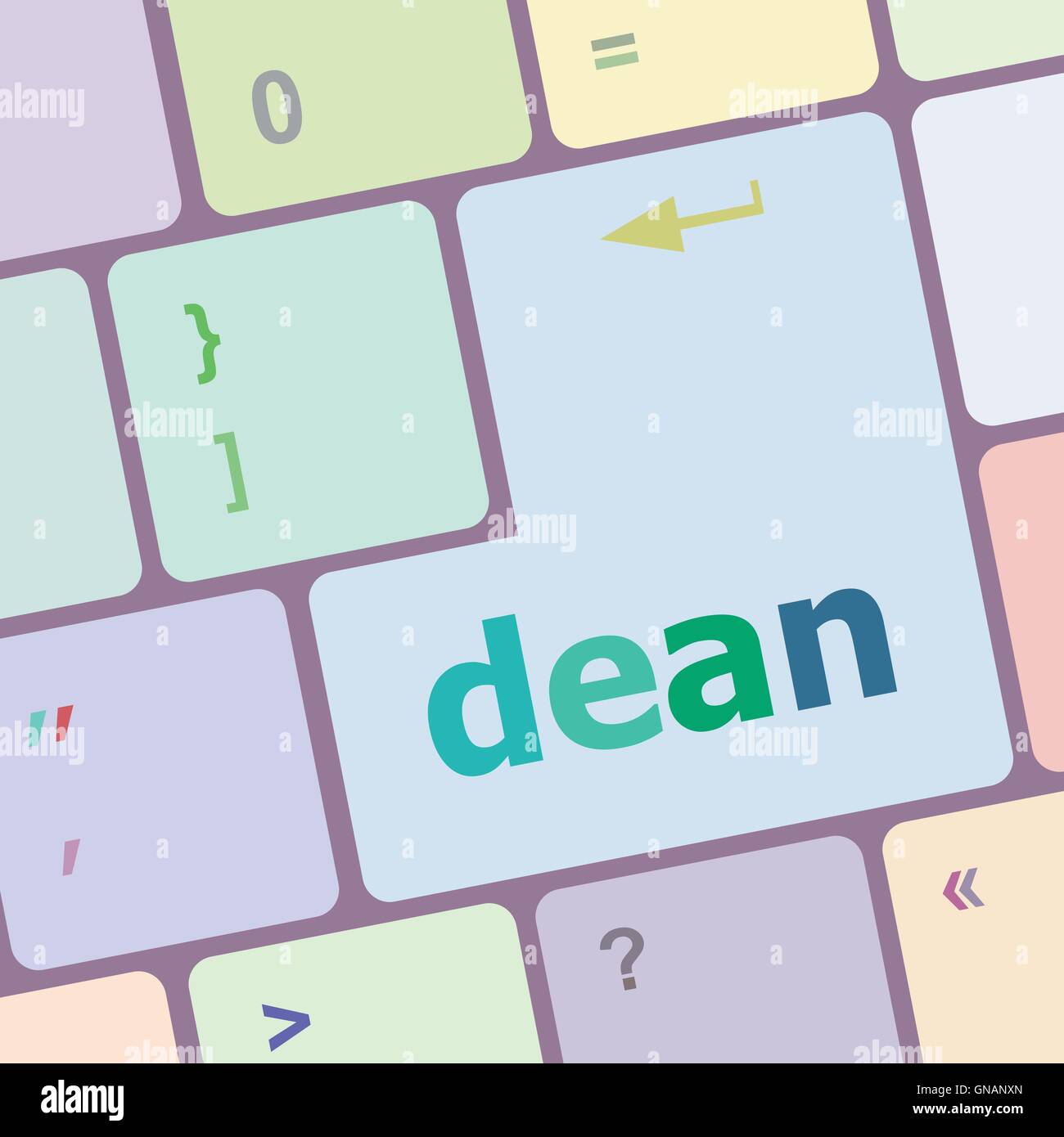 dean word on computer pc keyboard key vector illustration Stock Vector ...
