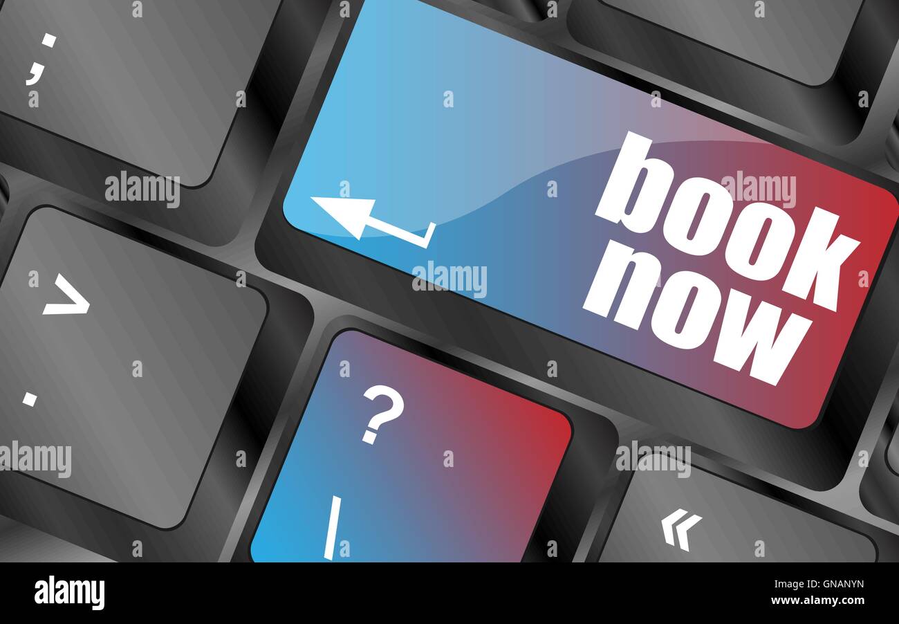 Book now button on keyboard key, web icon, web button vector, keyboard ...