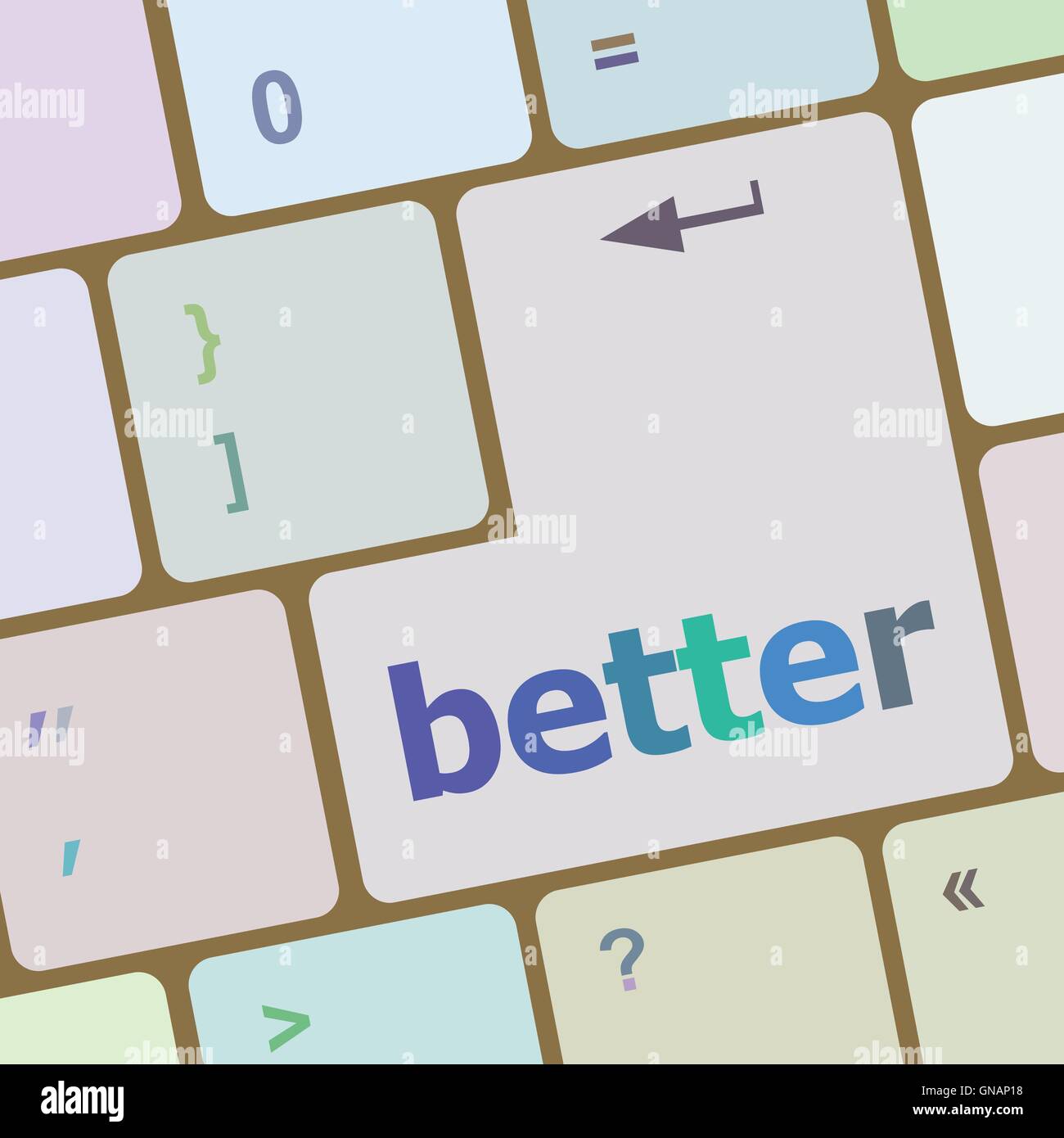 better word on computer pc keyboard key vector illustration Stock ...