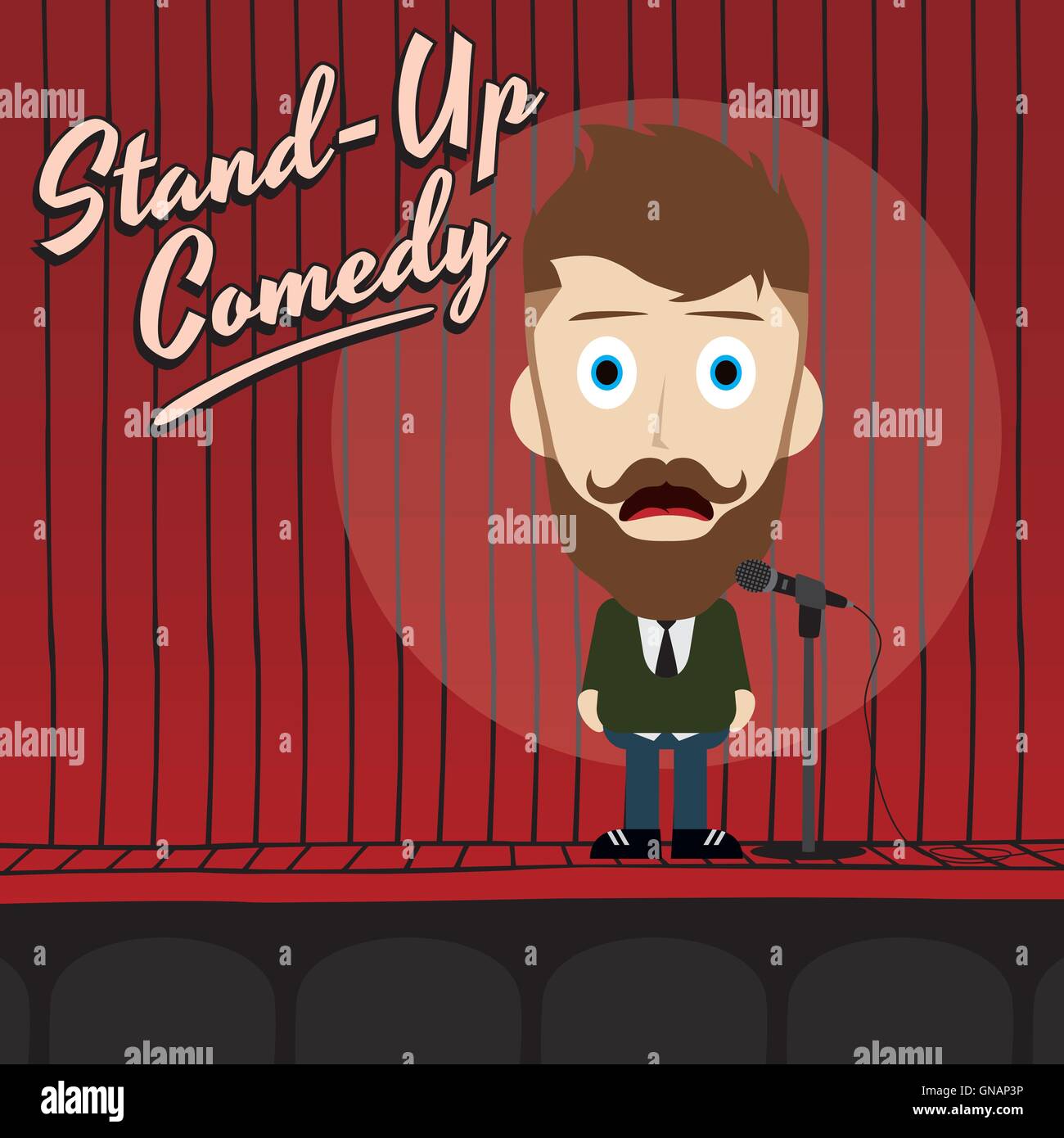 hilarious guy stand up comedian cartoon Stock Vector Image & Art - Alamy