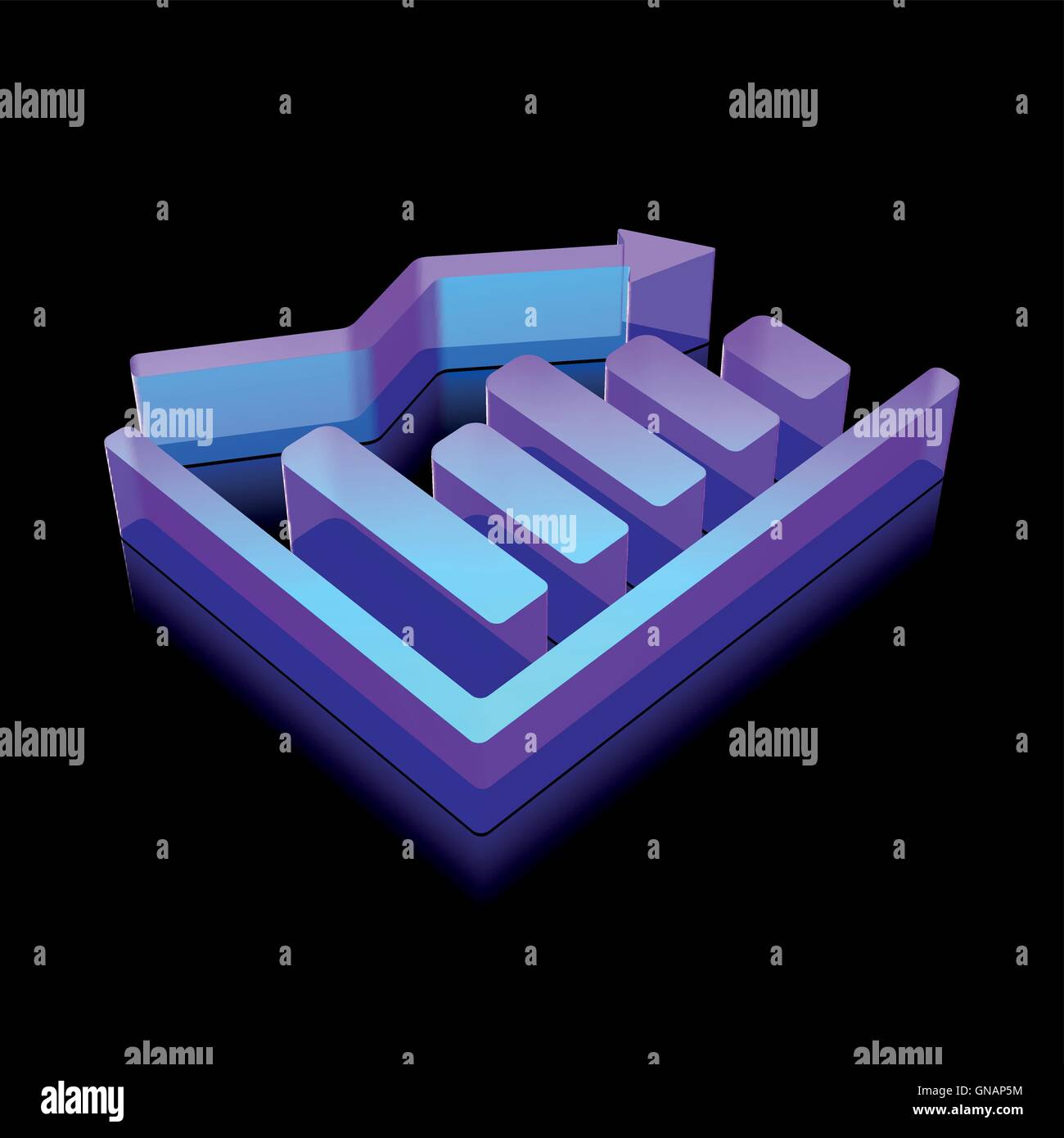 3d neon graph diagram Stock Vector Images - Alamy