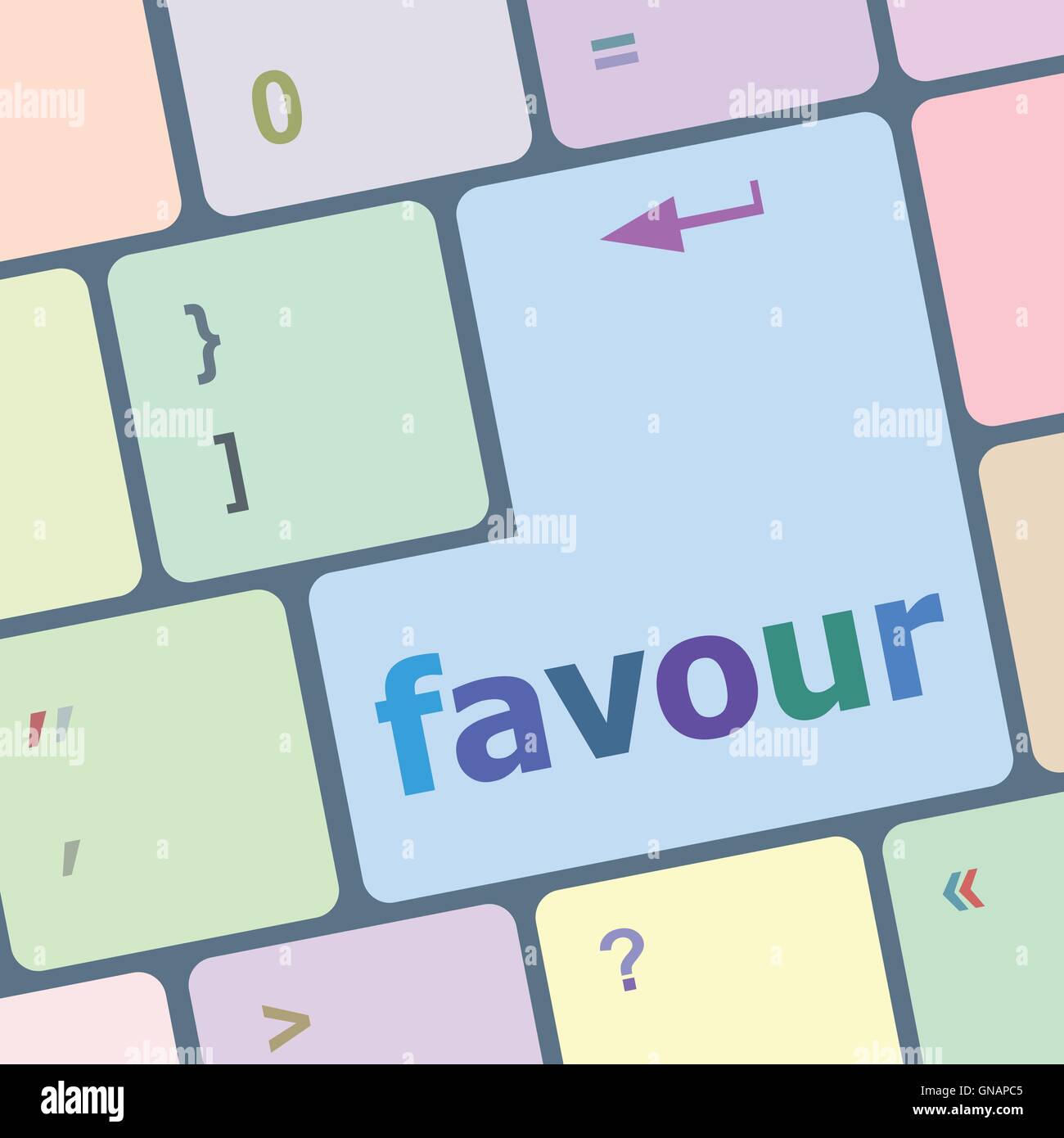 favour word on computer pc keyboard key vector illustration Stock ...