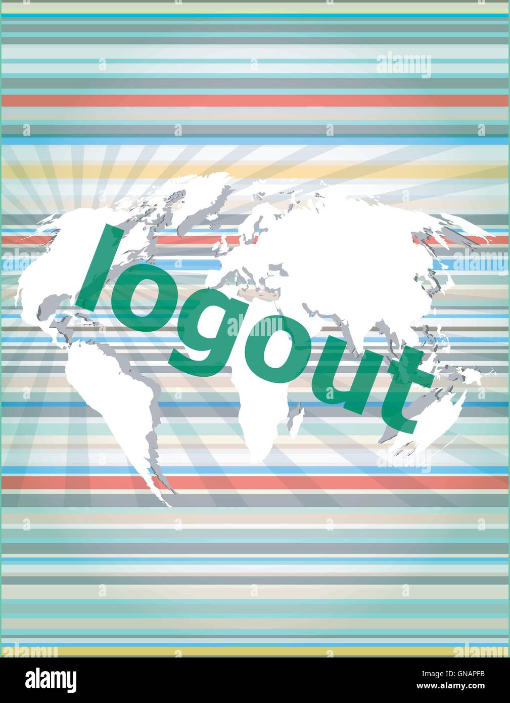logout word, hi-tech background, digital business touch screen vector ...