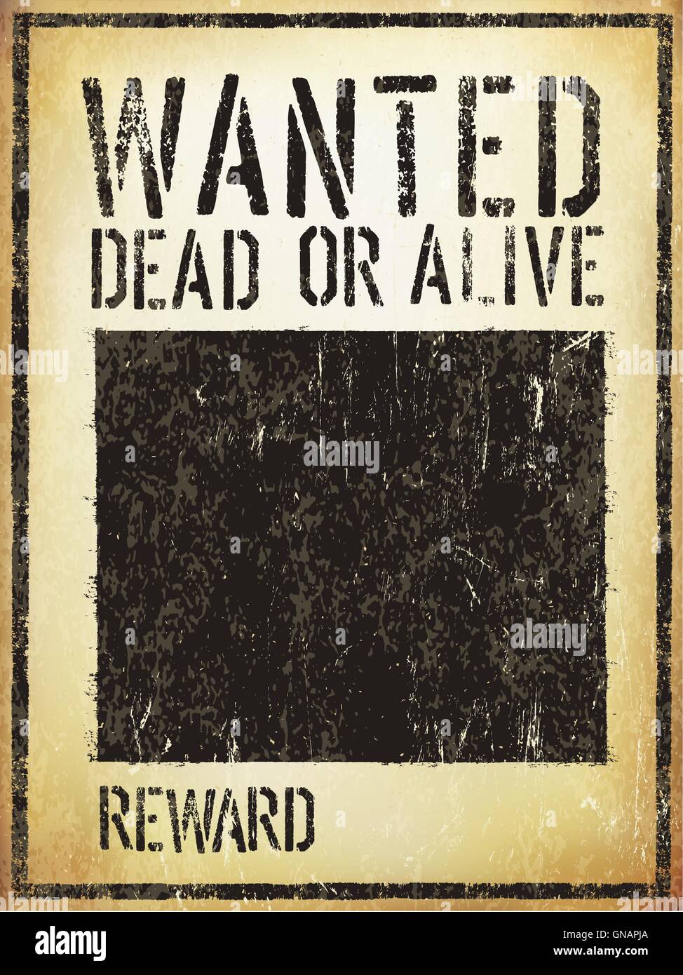 Wanted Vintage Western Poster. Aged Vector Template Stock Vector Image ...