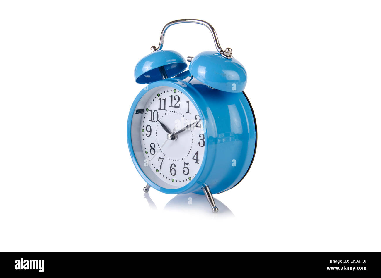 Alarm clock in time concept isolated on white Stock Photo - Alamy