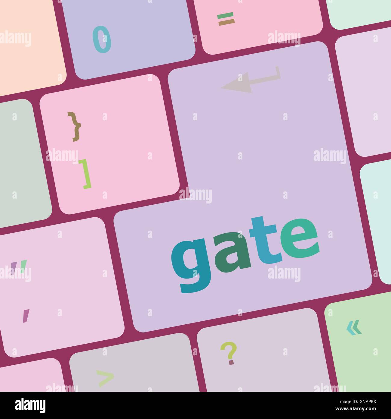 gate button on computer pc keyboard key vector illustration Stock ...