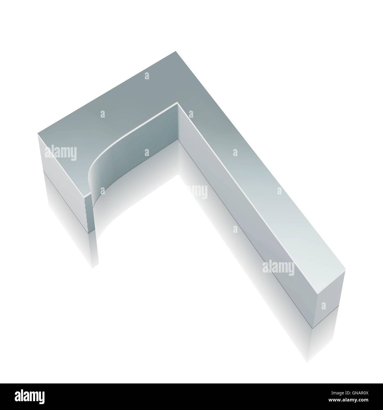 3d metallic character 7 with reflection, vector illustration Stock ...