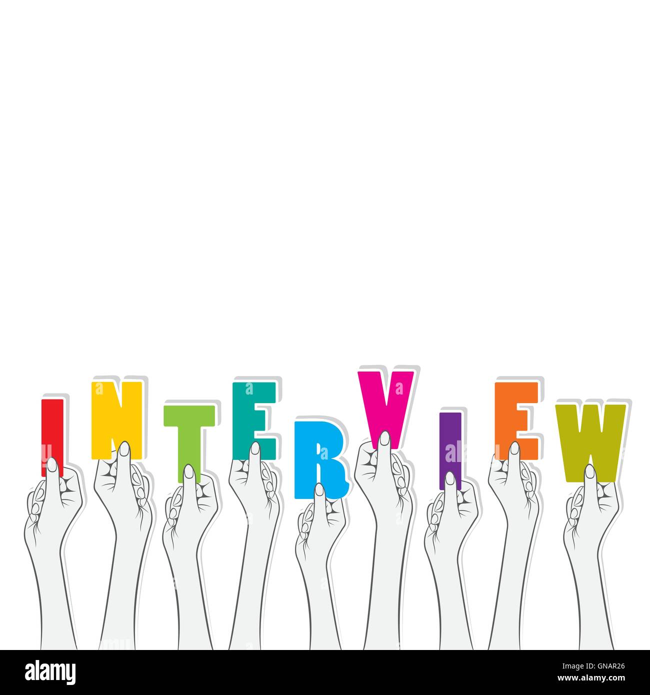 Job interview concept in word Stock Vector Images - Alamy