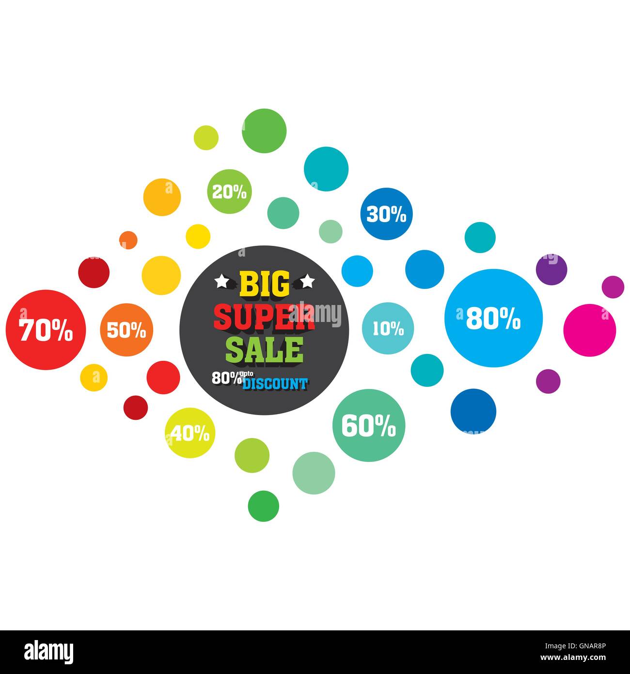 colorful random round pattern big super sale banner design vector Stock ...