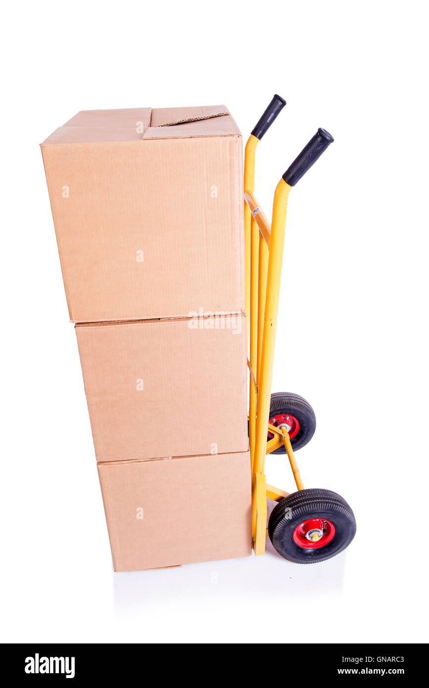 Shipping cart isolated on the white background Stock Photo - Alamy