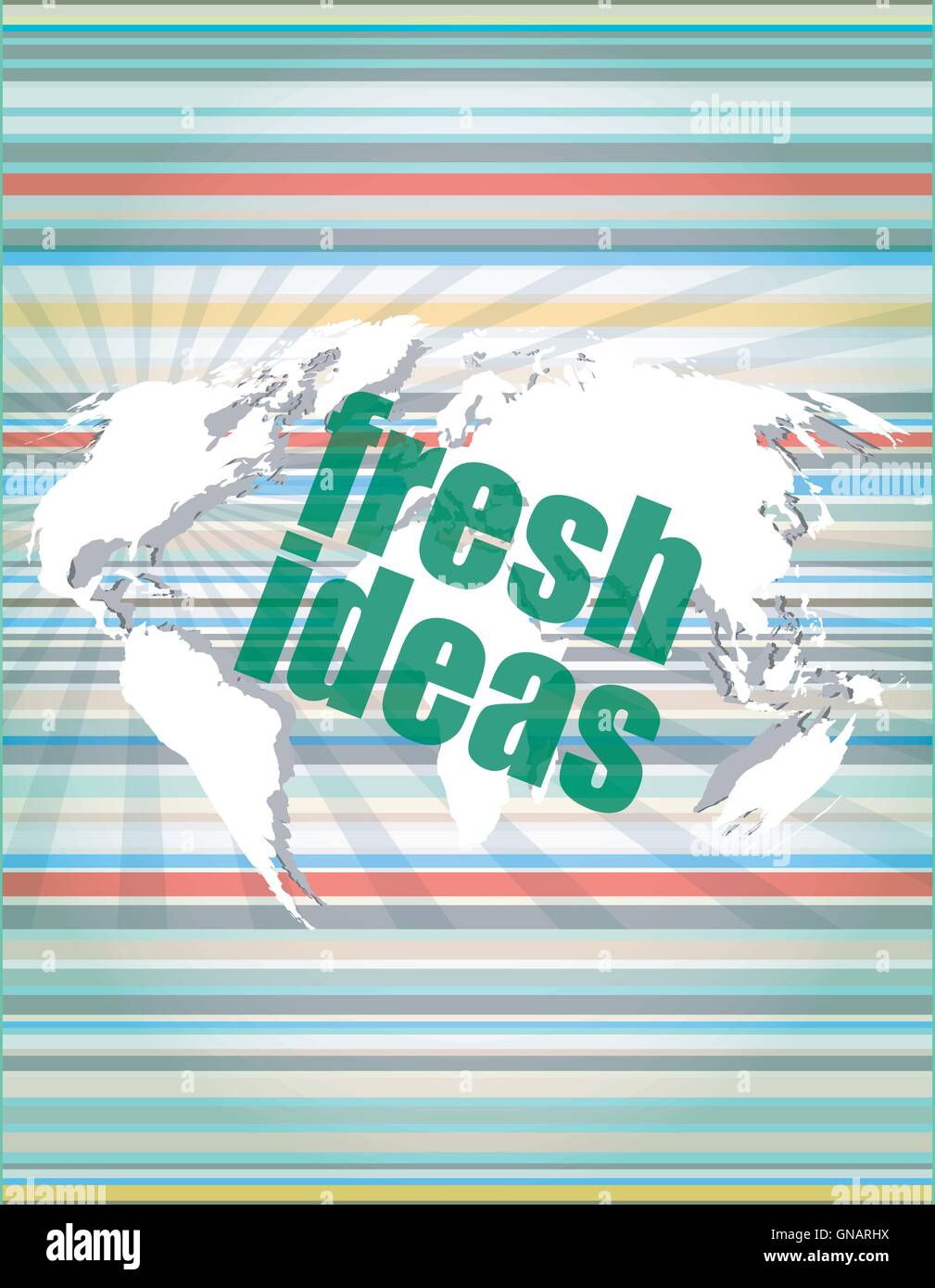 fresh ideas words on digital touch screen, business concept vector ...