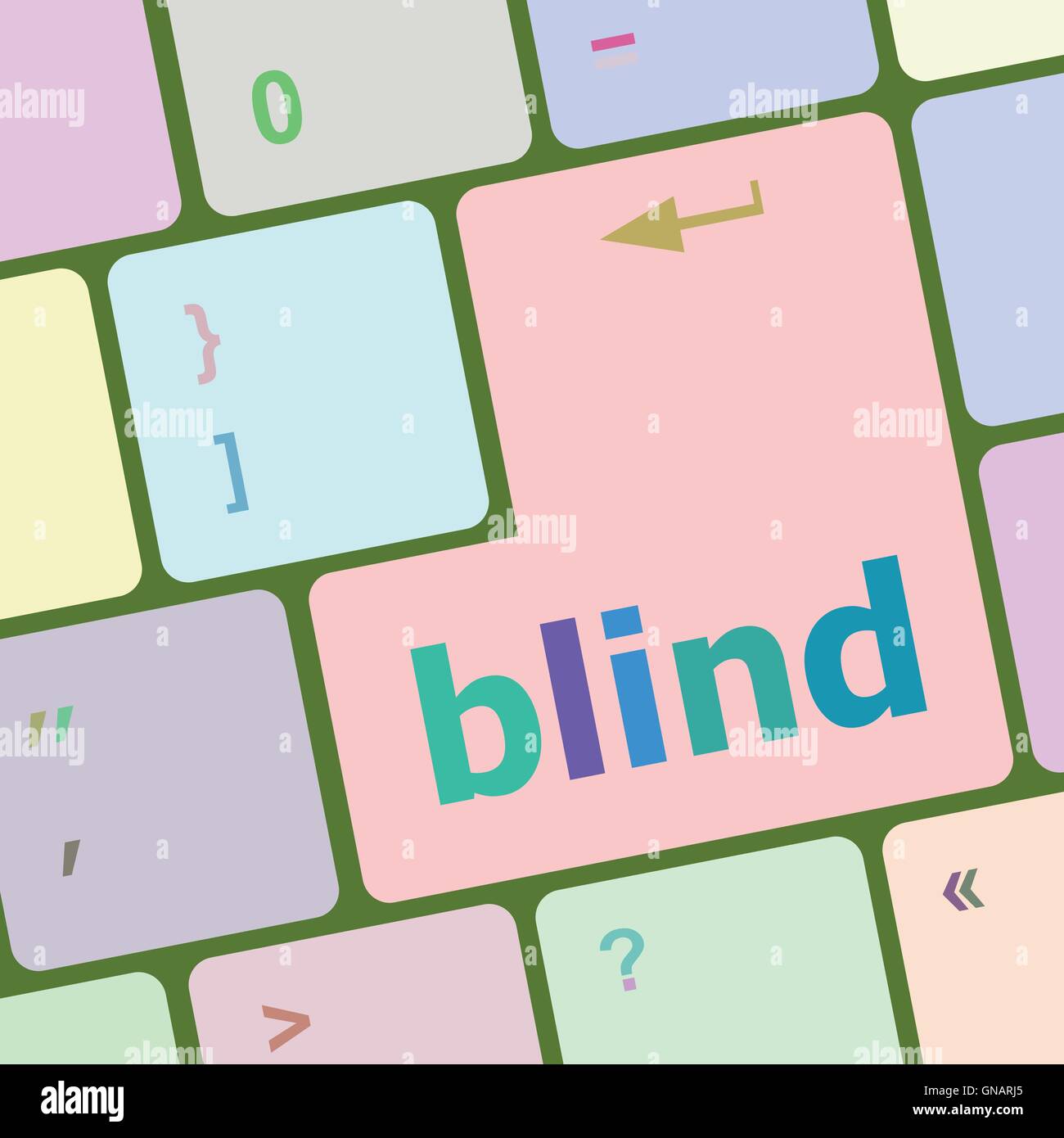 Modern keyboard key with words blind vector illustration Stock Vector ...