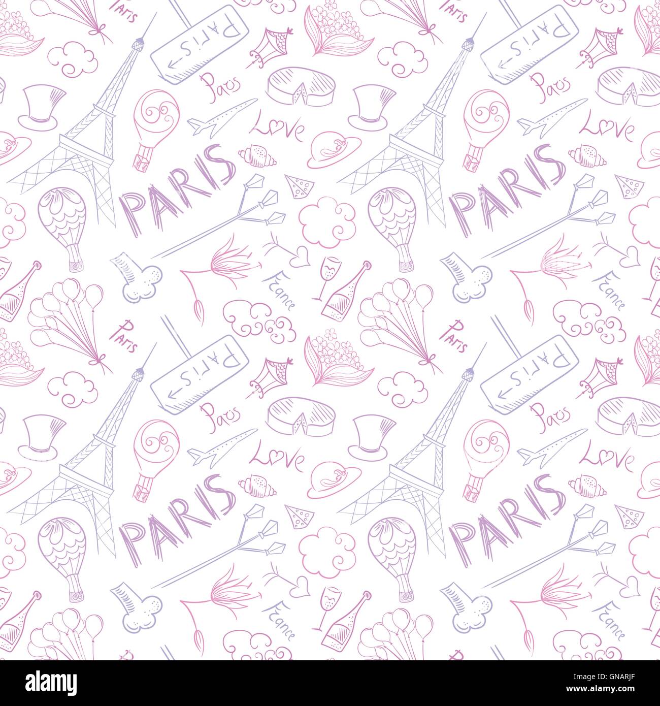 Paris Symbols Vector Pattern Stock Vector Image & Art - Alamy