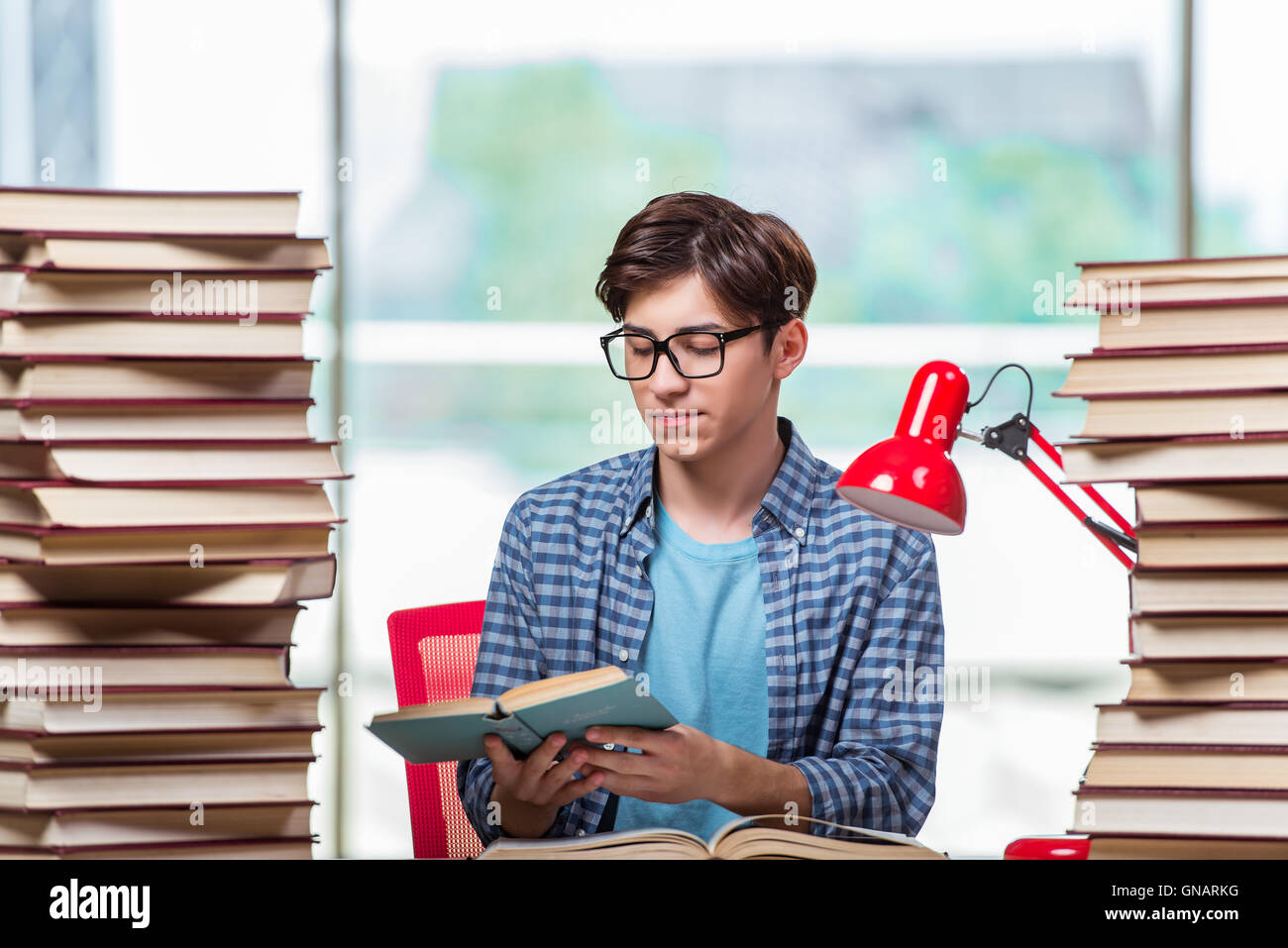 Young student under stress before exams Stock Photo - Alamy