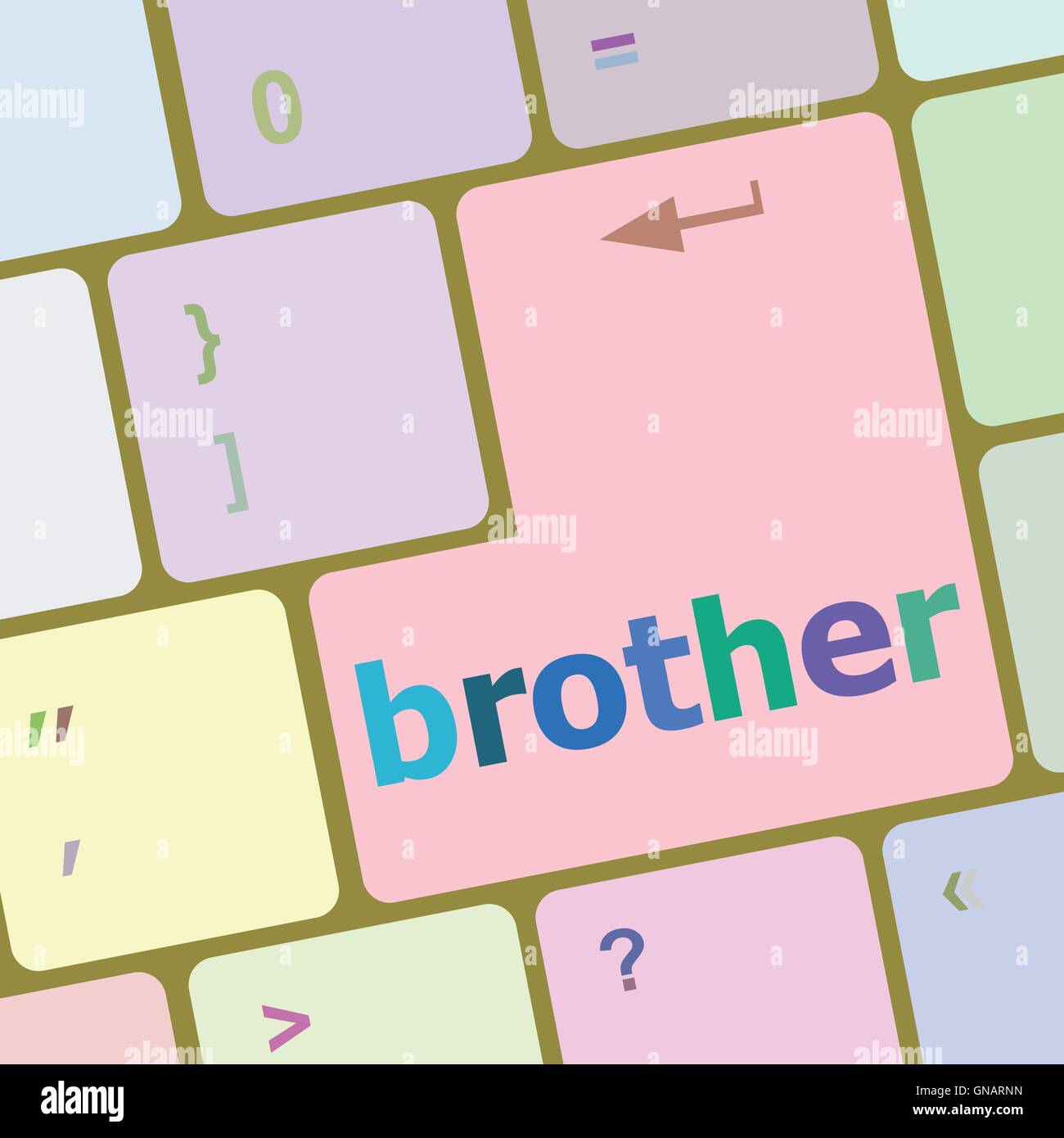 brother word on keyboard key vector illustration Stock Vector Image ...