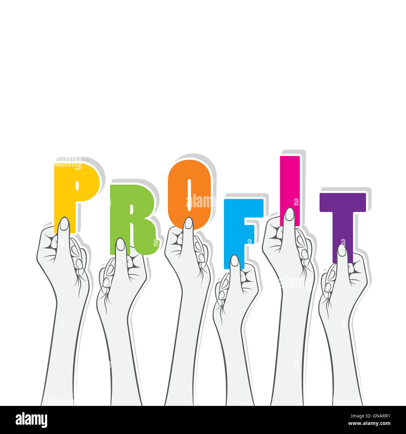 Profit word in hand Cut Out Stock Images & Pictures - Alamy