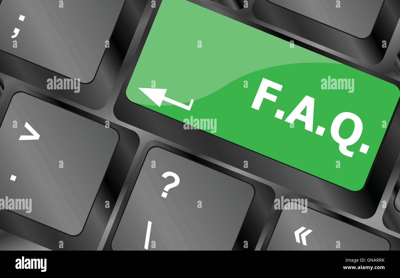 keyboard with faq button - business concept. Keyboard keys icon button ...