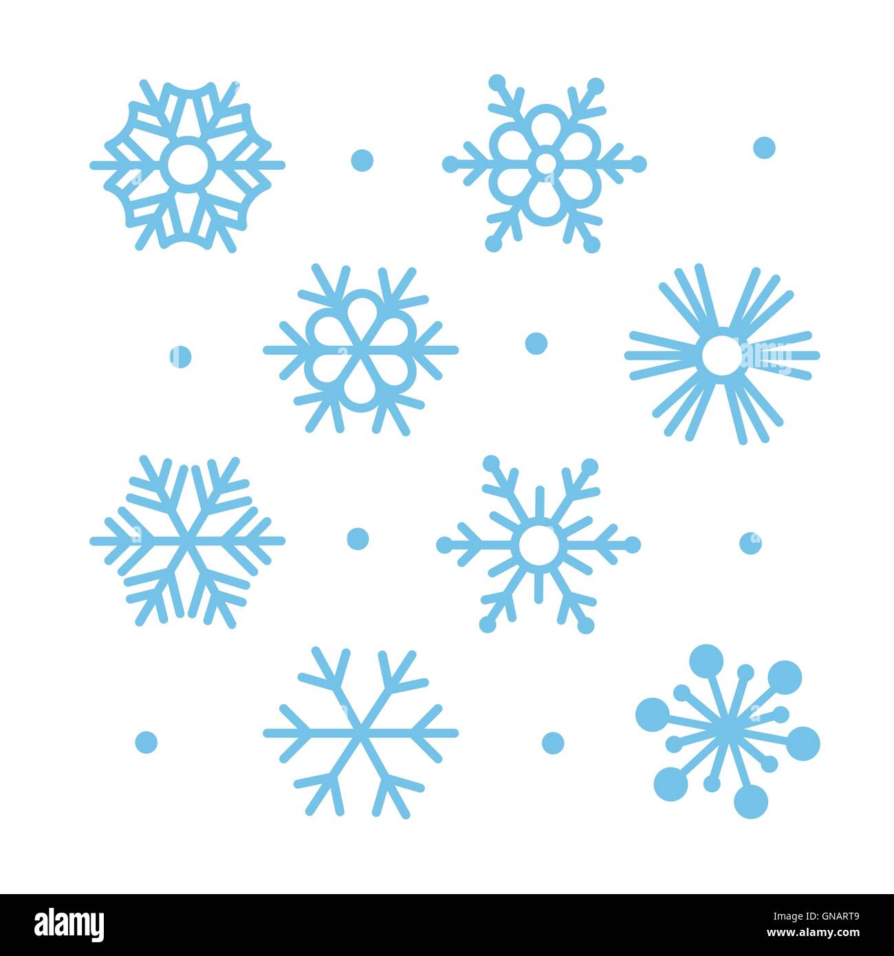 Simple flat snowflakes set hi-res stock photography and images - Alamy