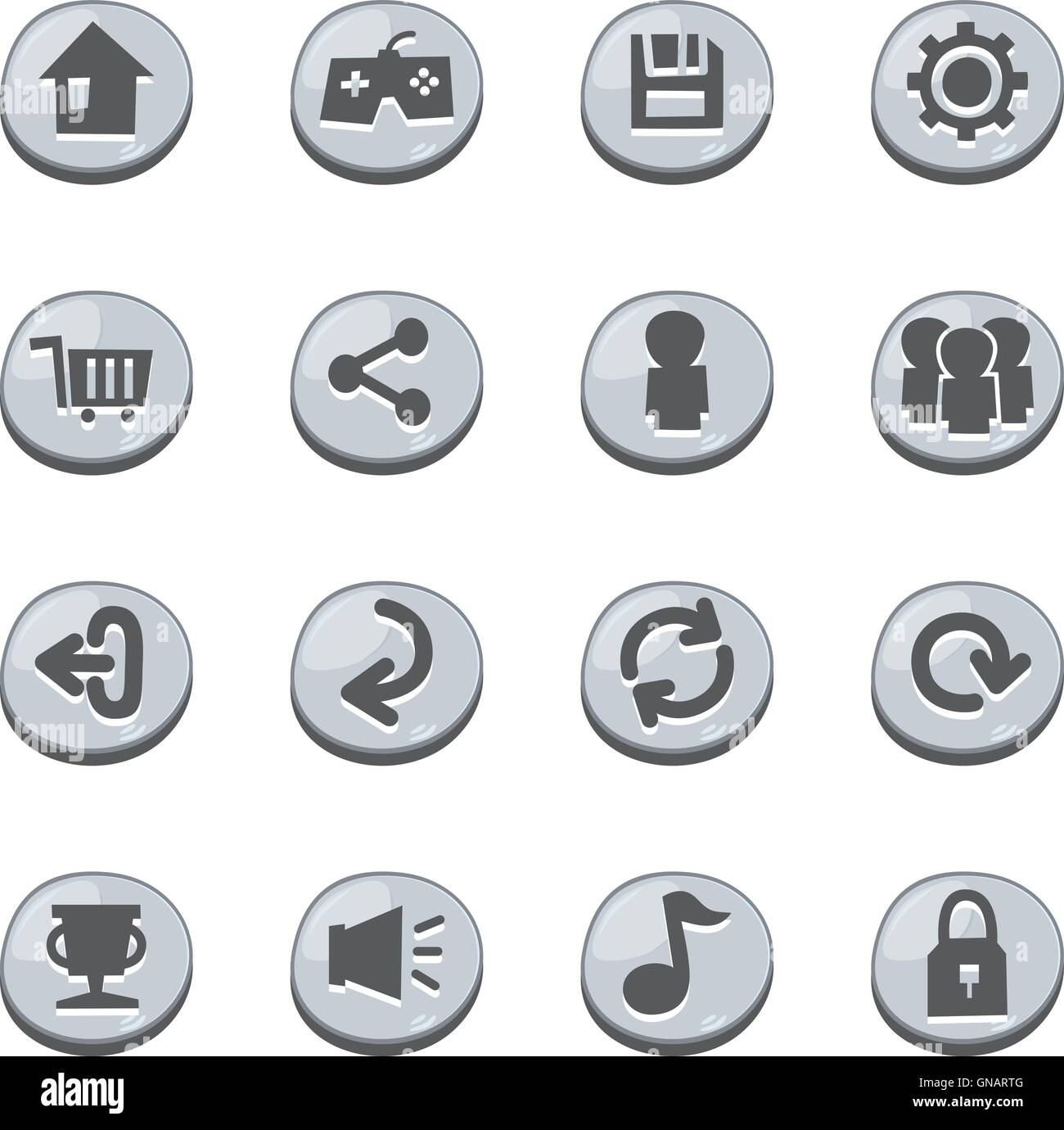 icon button set Stock Vector Image & Art - Alamy