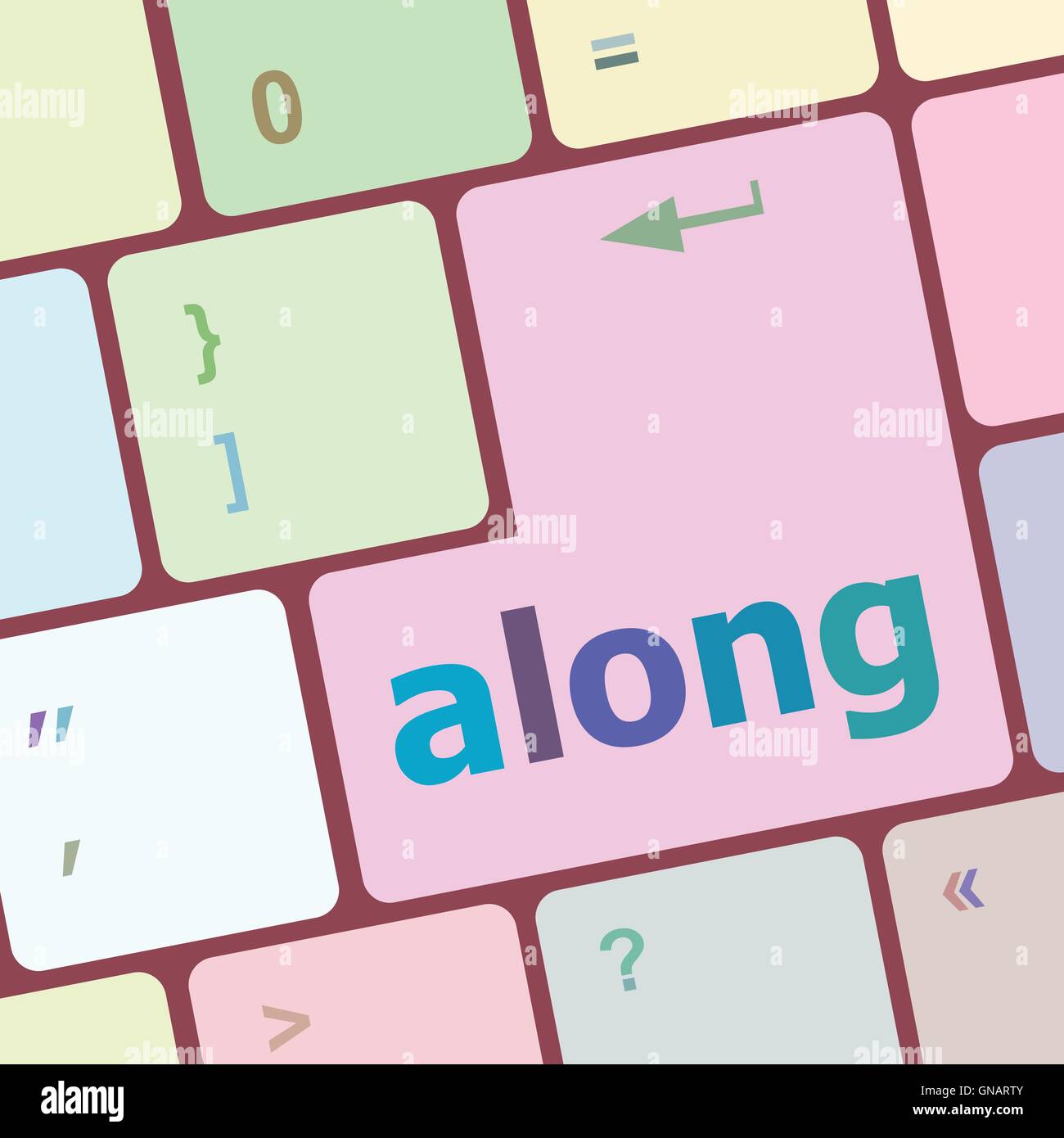 along words concept with key on keyboard vector illustration Stock ...