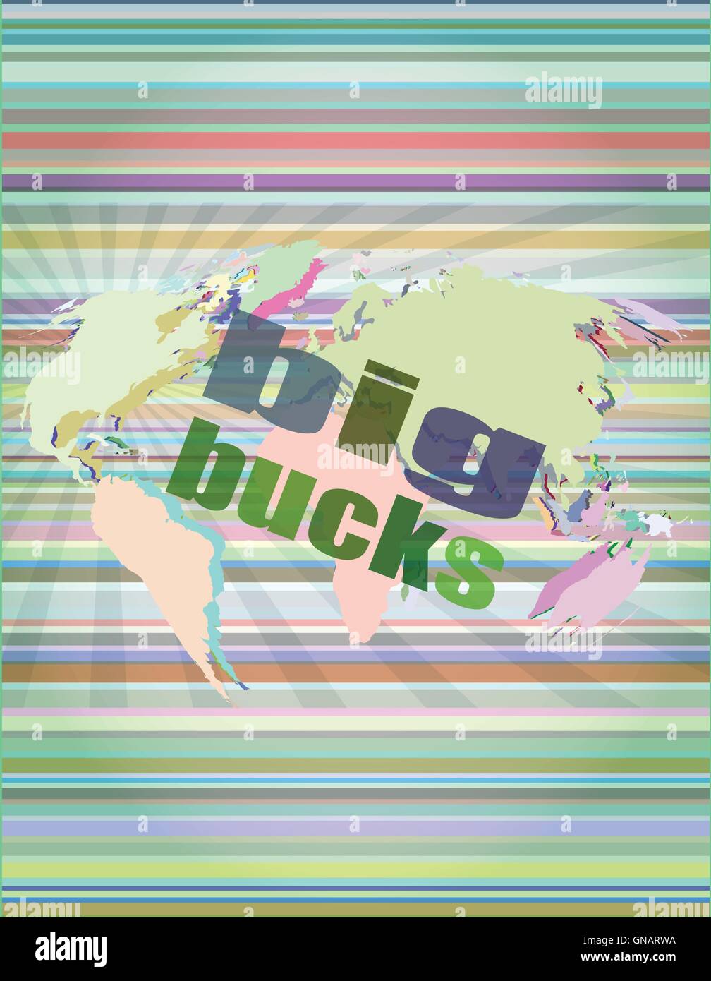 big bucks words on digital touch screen vector illustration Stock ...