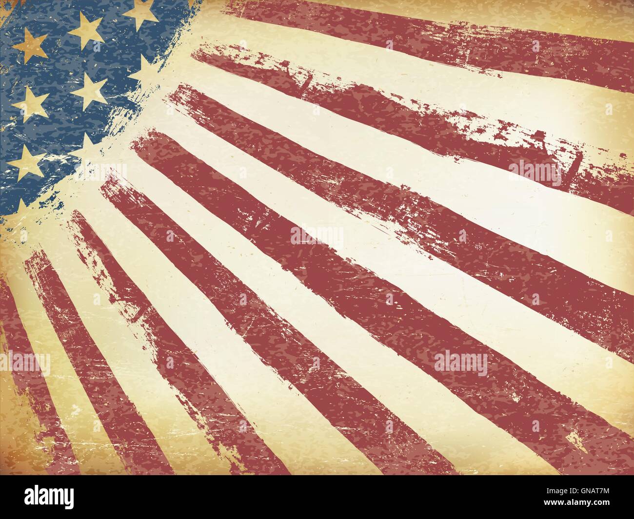 Grunge Aged American Flag Background. Horizontal orientation, ve Stock ...