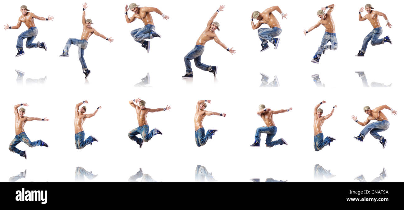 Dancer dancing dances isolated on white Stock Photo - Alamy