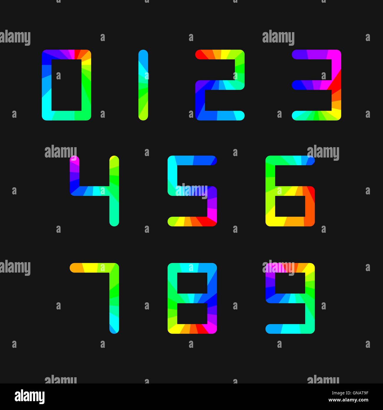 Set of rainbow numbers, vector illustration Stock Vector Image & Art ...