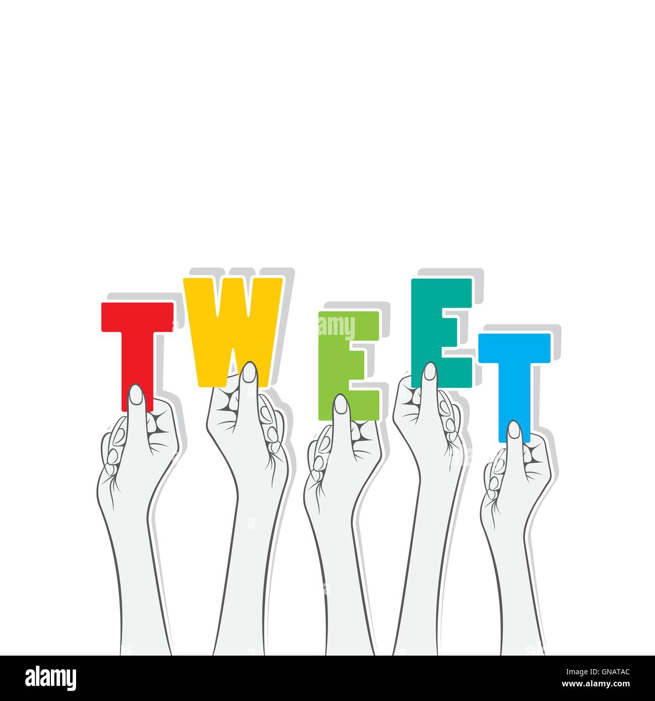 Hands holding word Stock Vector Images - Alamy