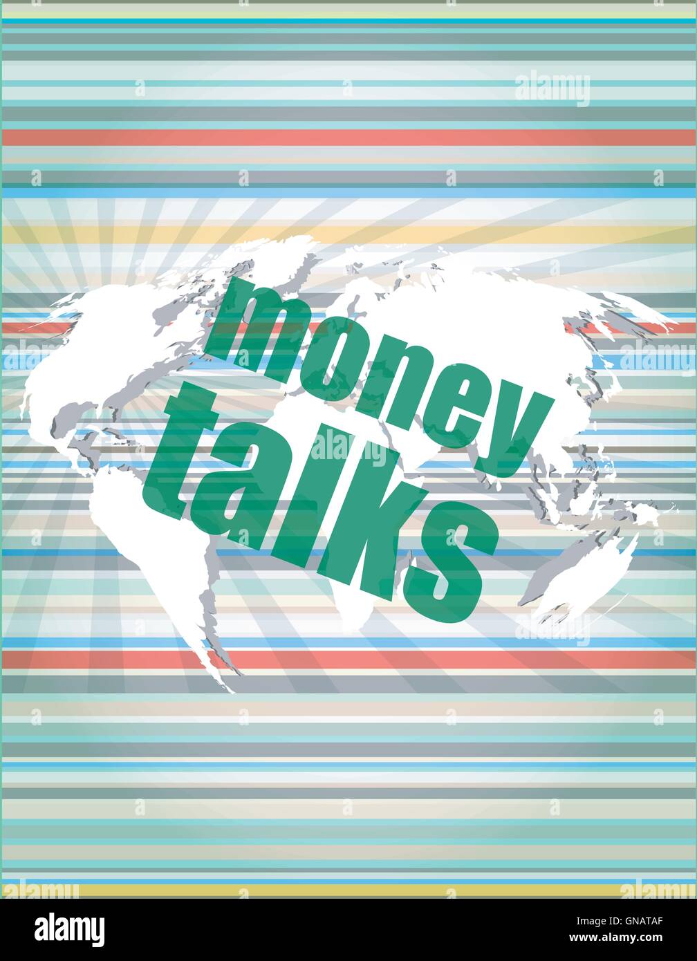 money talks words on digital touch screen vector quotation marks with ...