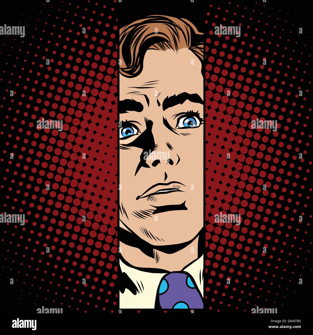 Male face in the narrow gap Stock Vector Image & Art - Alamy