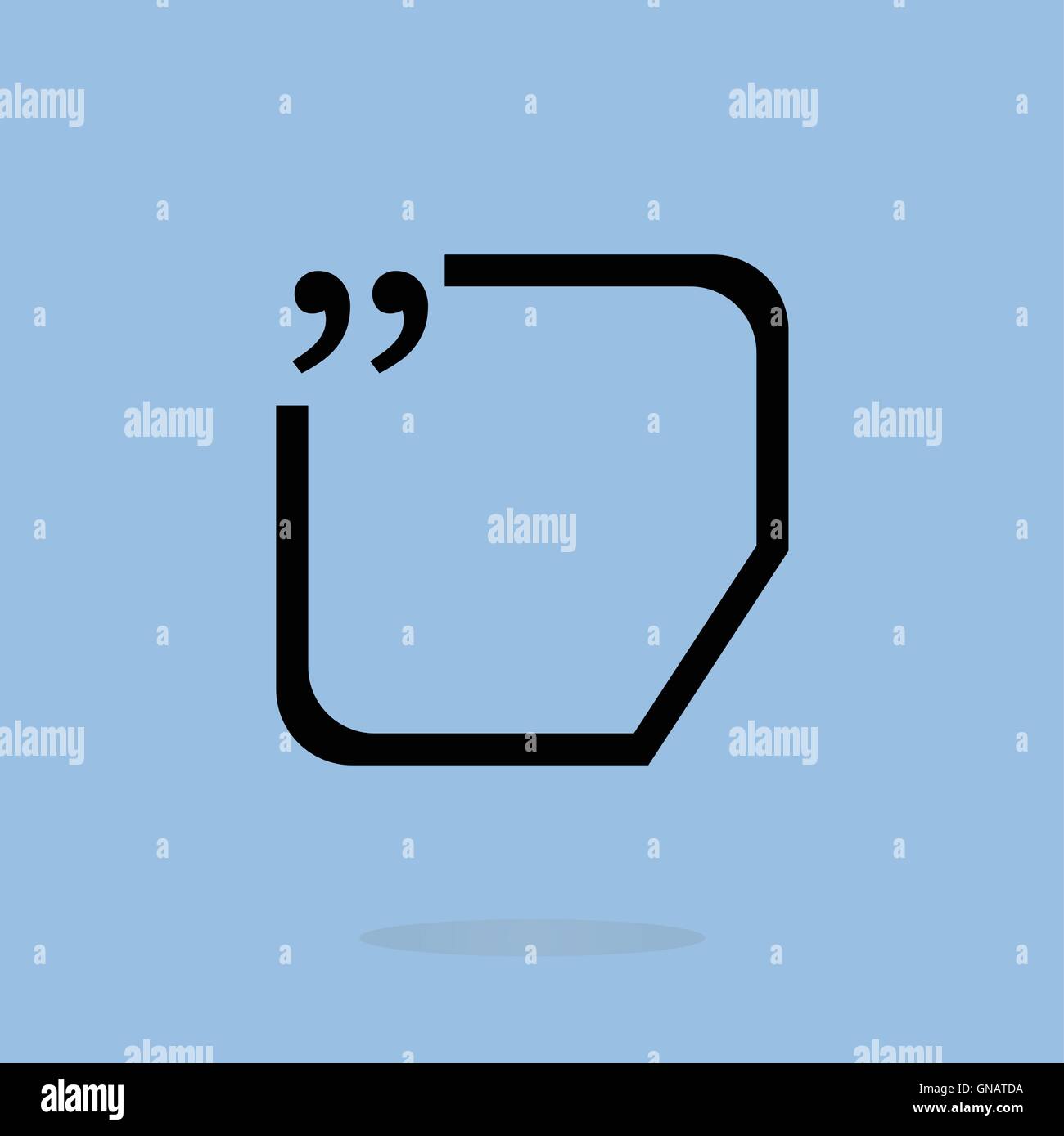 vector quotation marks with thin line speech bubble. concept of ...