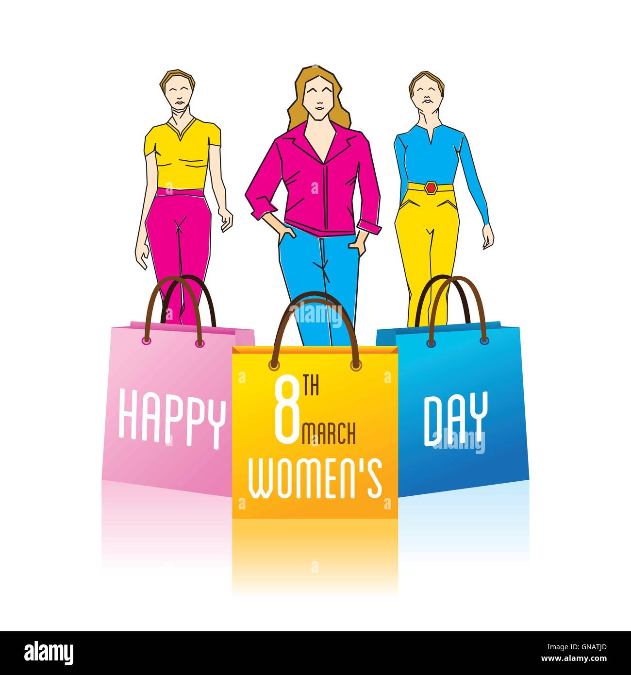 happy womens day design , fashion model on ramp design Stock Vector ...