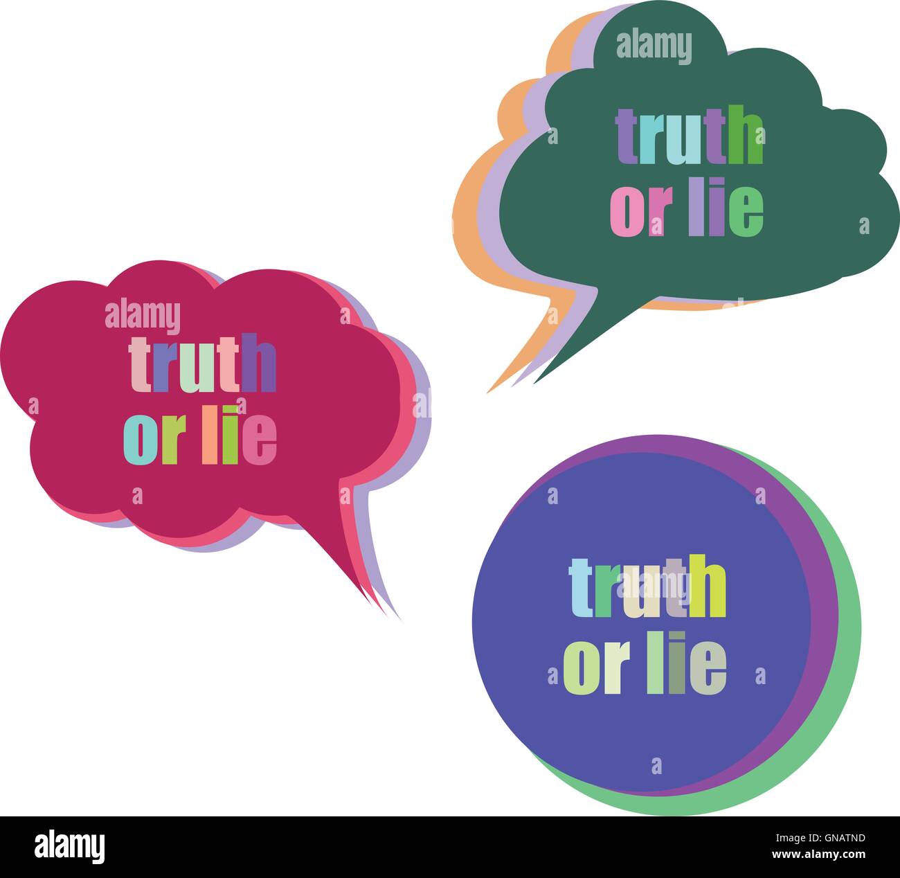 truth or lie. Set of stickers, labels, tags. Template for infographics ...