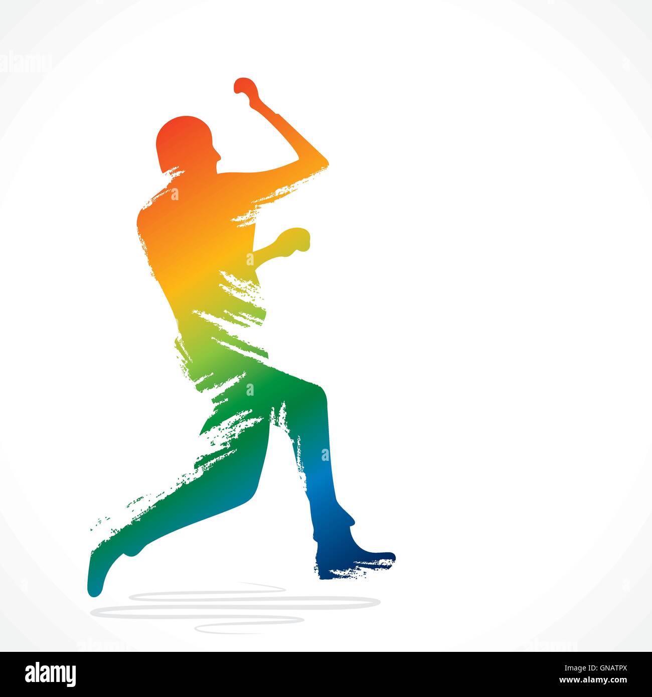 creative abstract cricket player design by brush stroke vector Stock ...