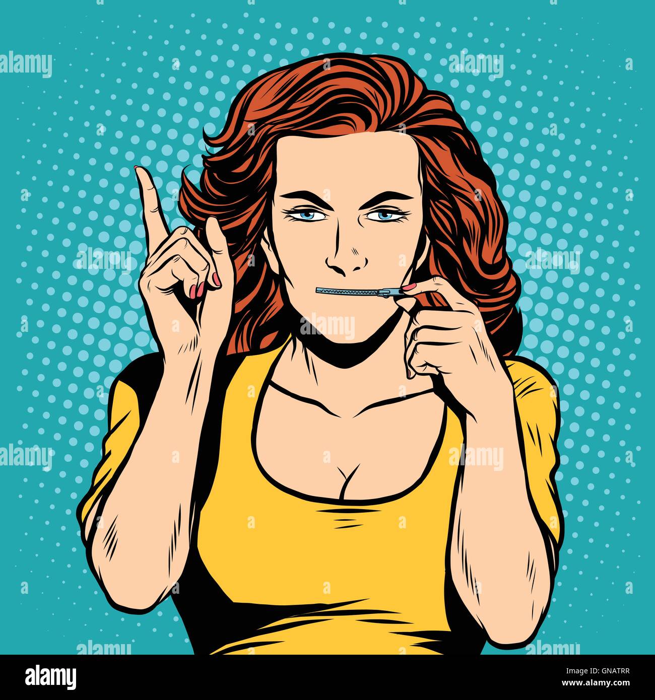 Silent girl Stock Vector Images - Alamy