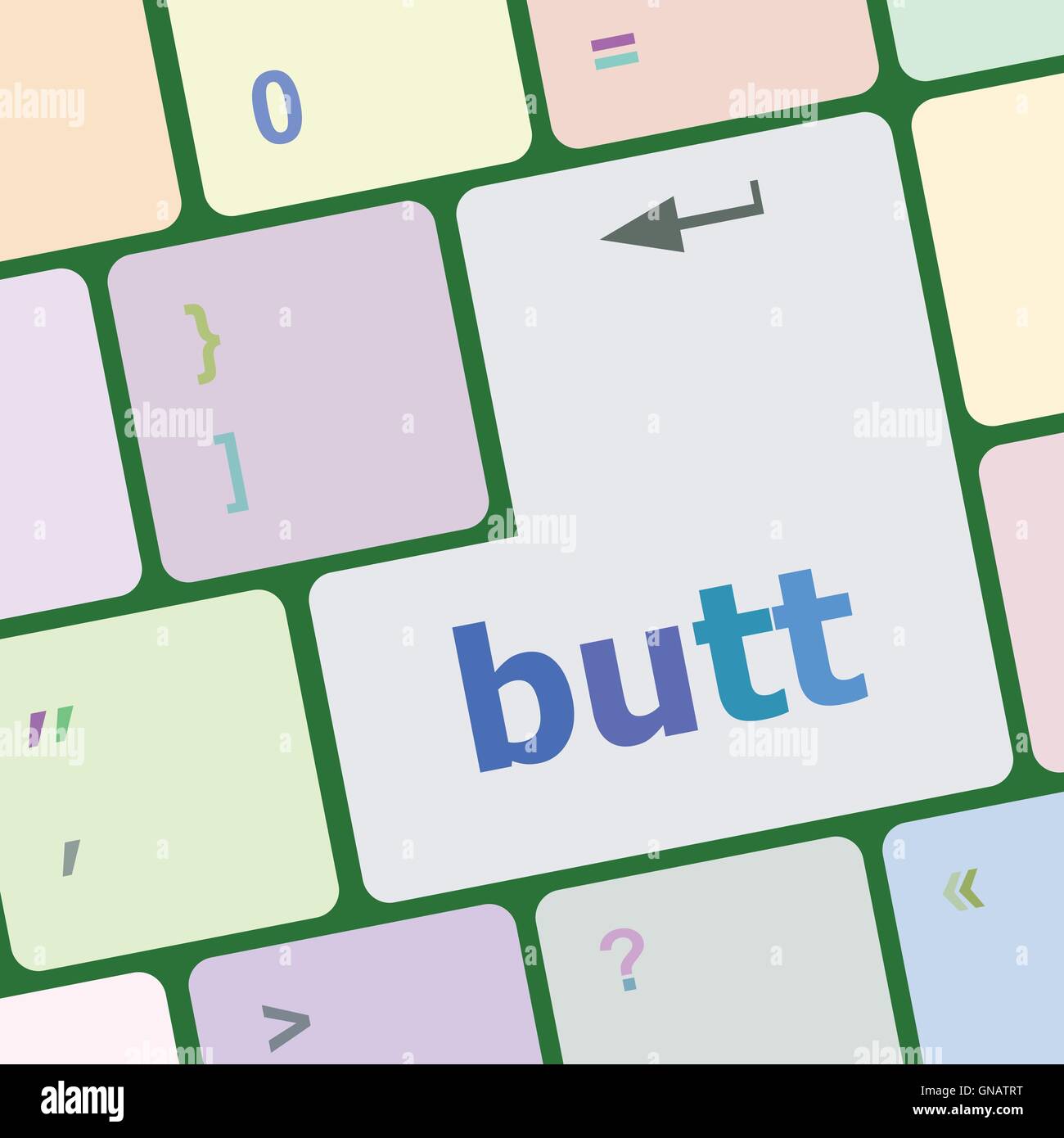 butt button on computer pc keyboard key vector illustration Stock ...
