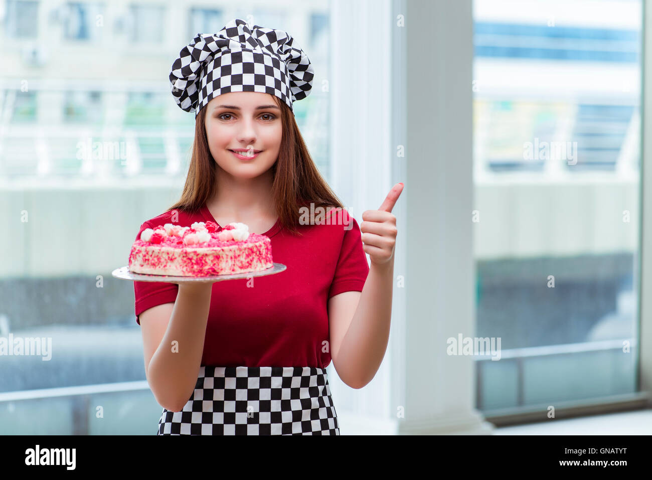 Young housewife baking cake in kitchen Stock Photo - Alamy