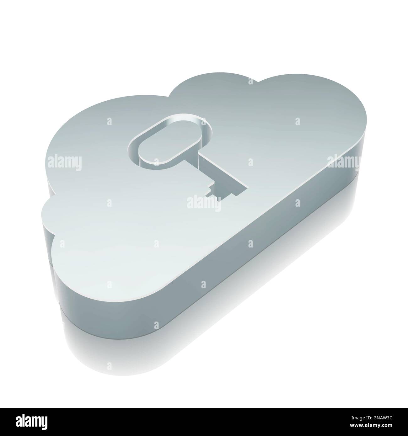 3d metallic Cloud With Key icon with reflection, vector illustration Stock Vector Image & Art ...
