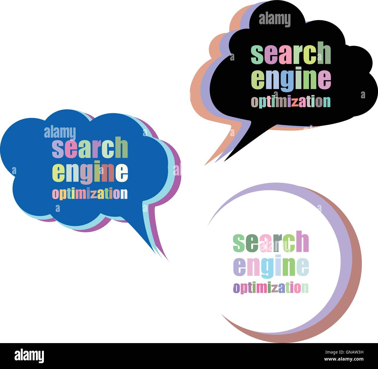 search engine optimization. Set of stickers, labels, tags. Business ...