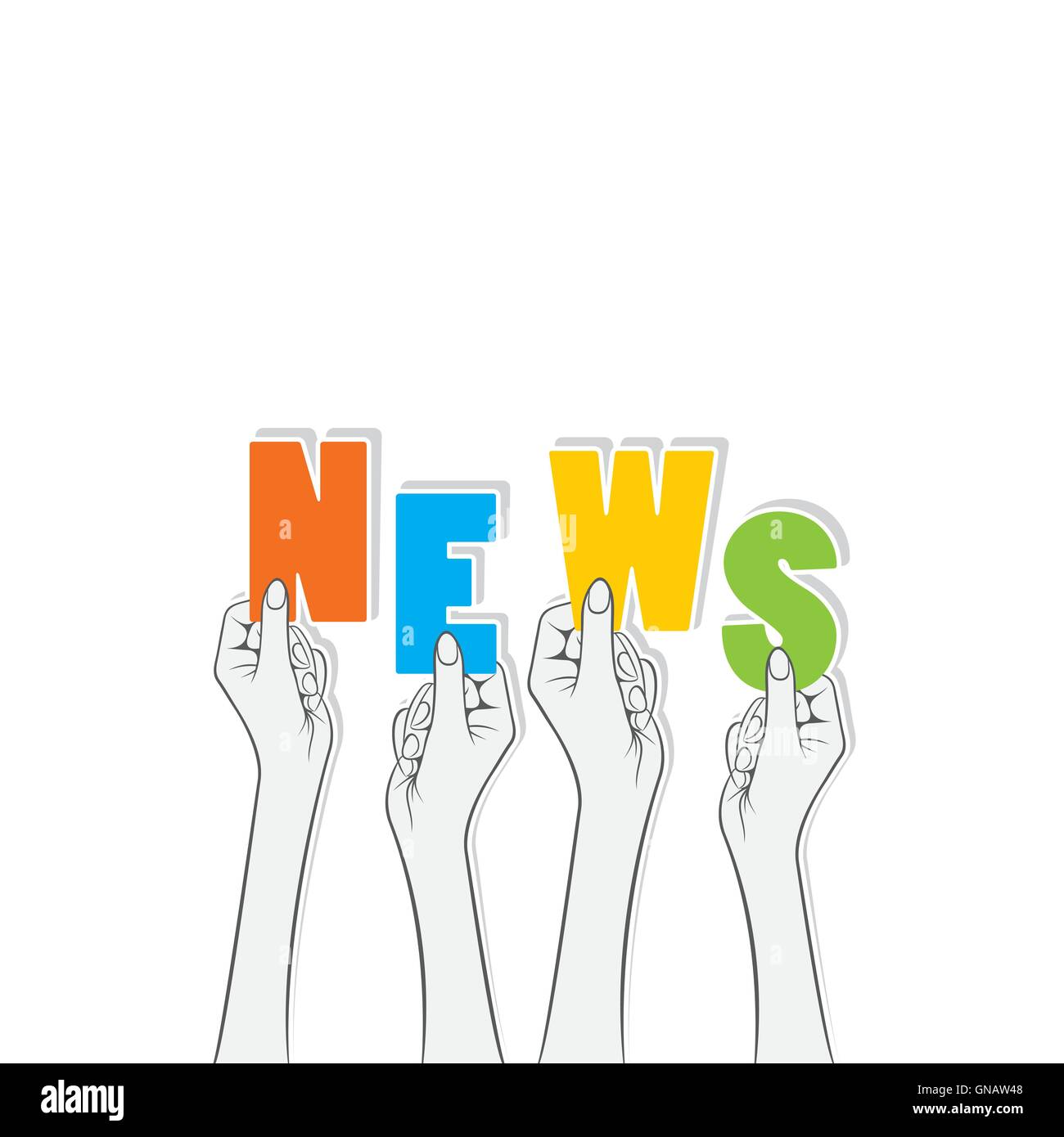 news text hold in hand design Stock Vector Image & Art - Alamy