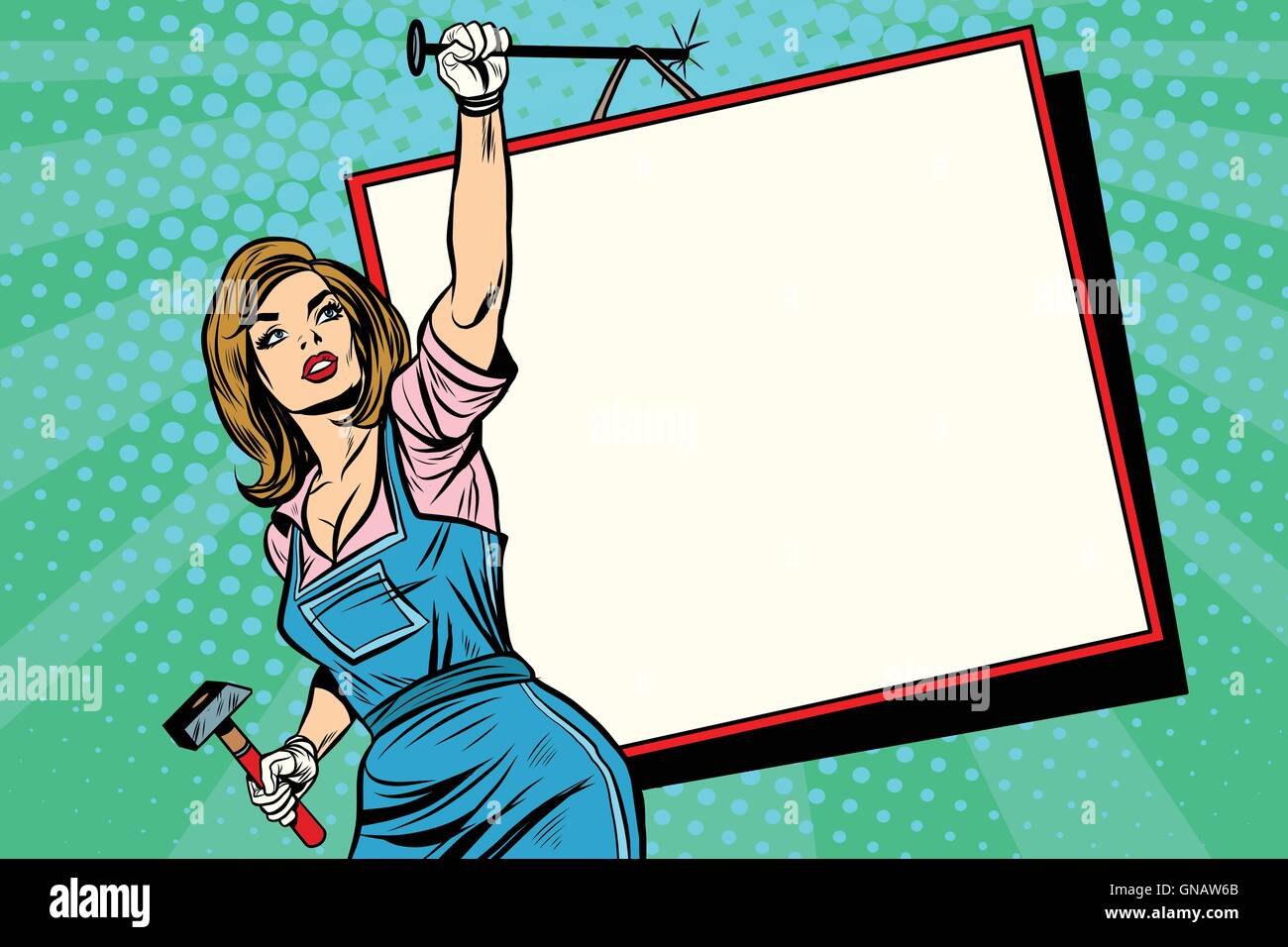 Woman advertisement vintage Stock Vector Images - Alamy